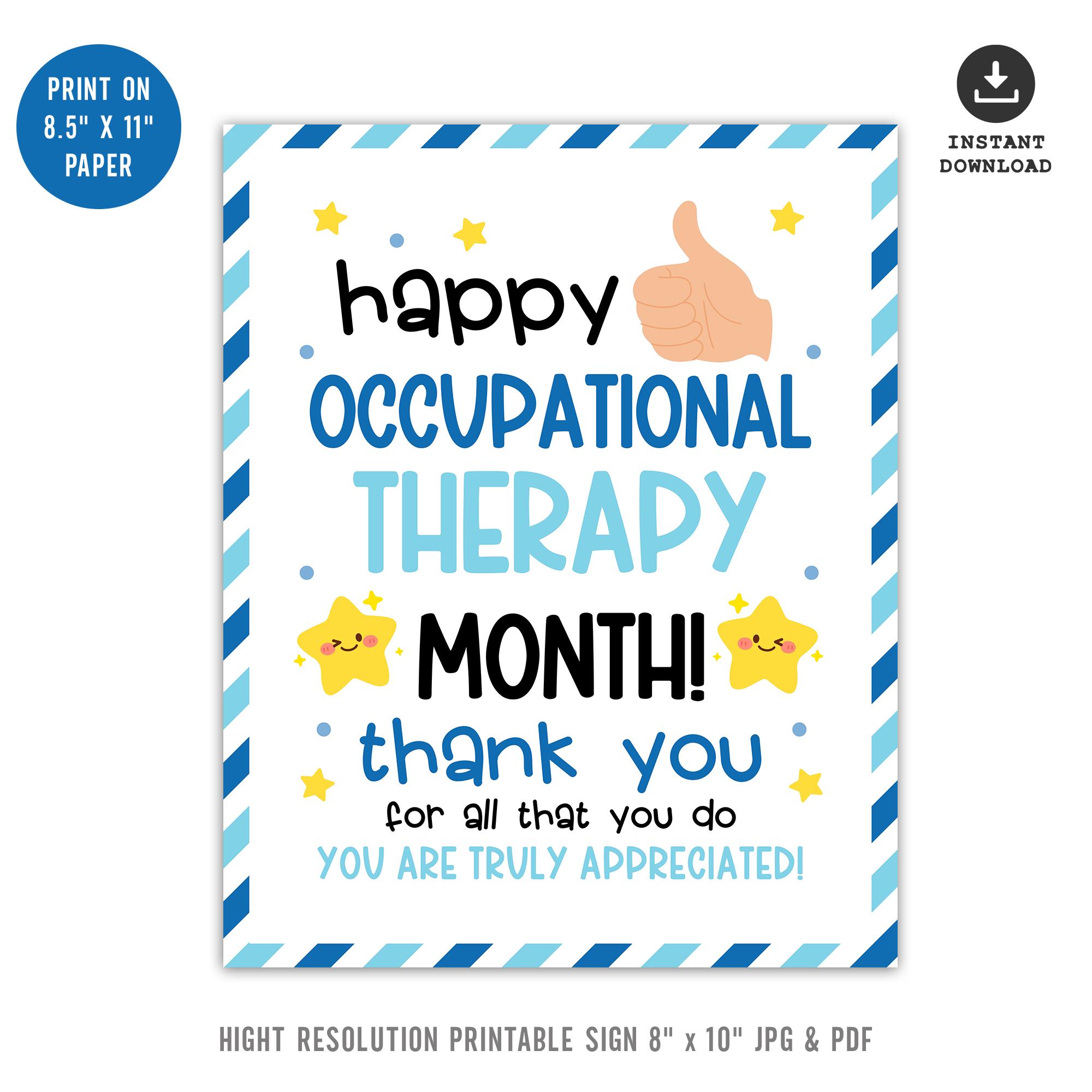 OT Month Printable Sign, Occupational Therapy Appreciation Decor ...