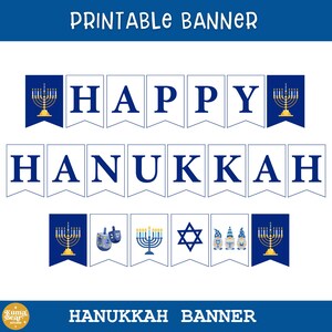 Printable Hanukkah Banner, Jewish Holiday Decor, Hanukkah Garland, DIY ...