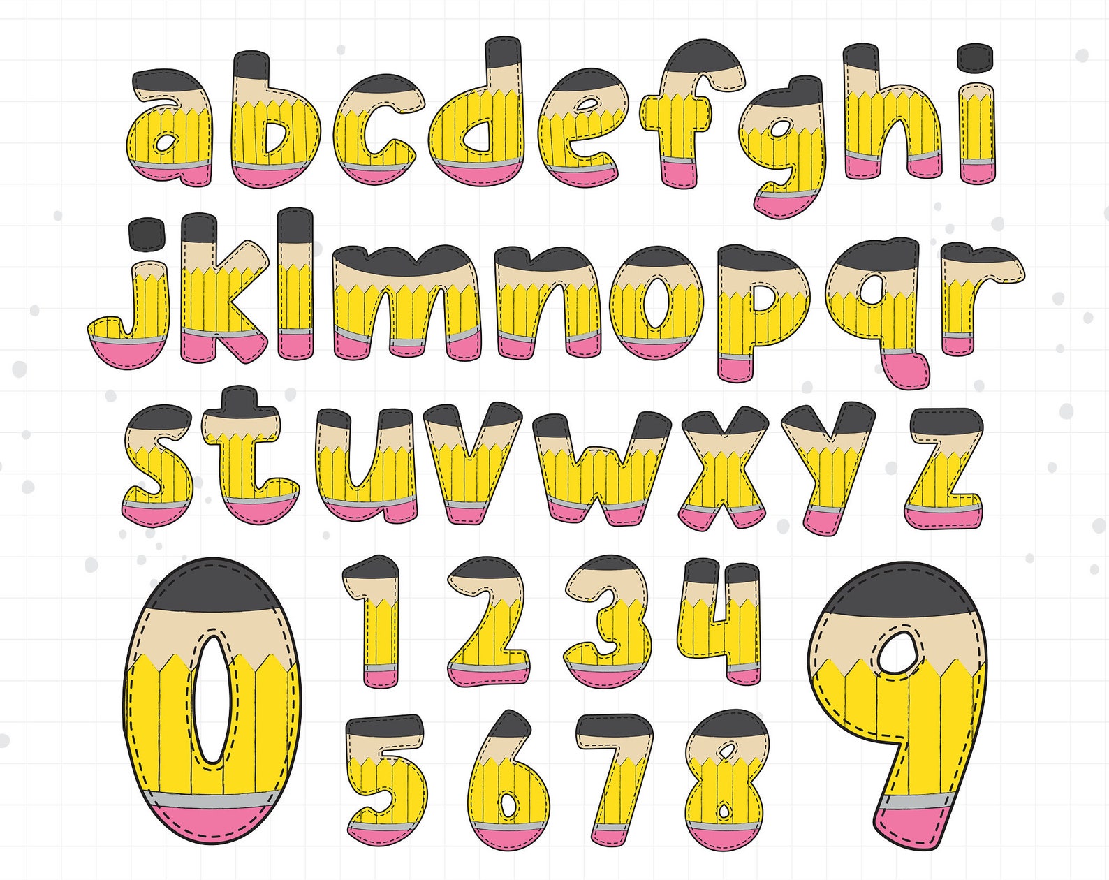 Pencil Doodle Letters Alphabet PNG Pencil Alphabet PNG - Etsy