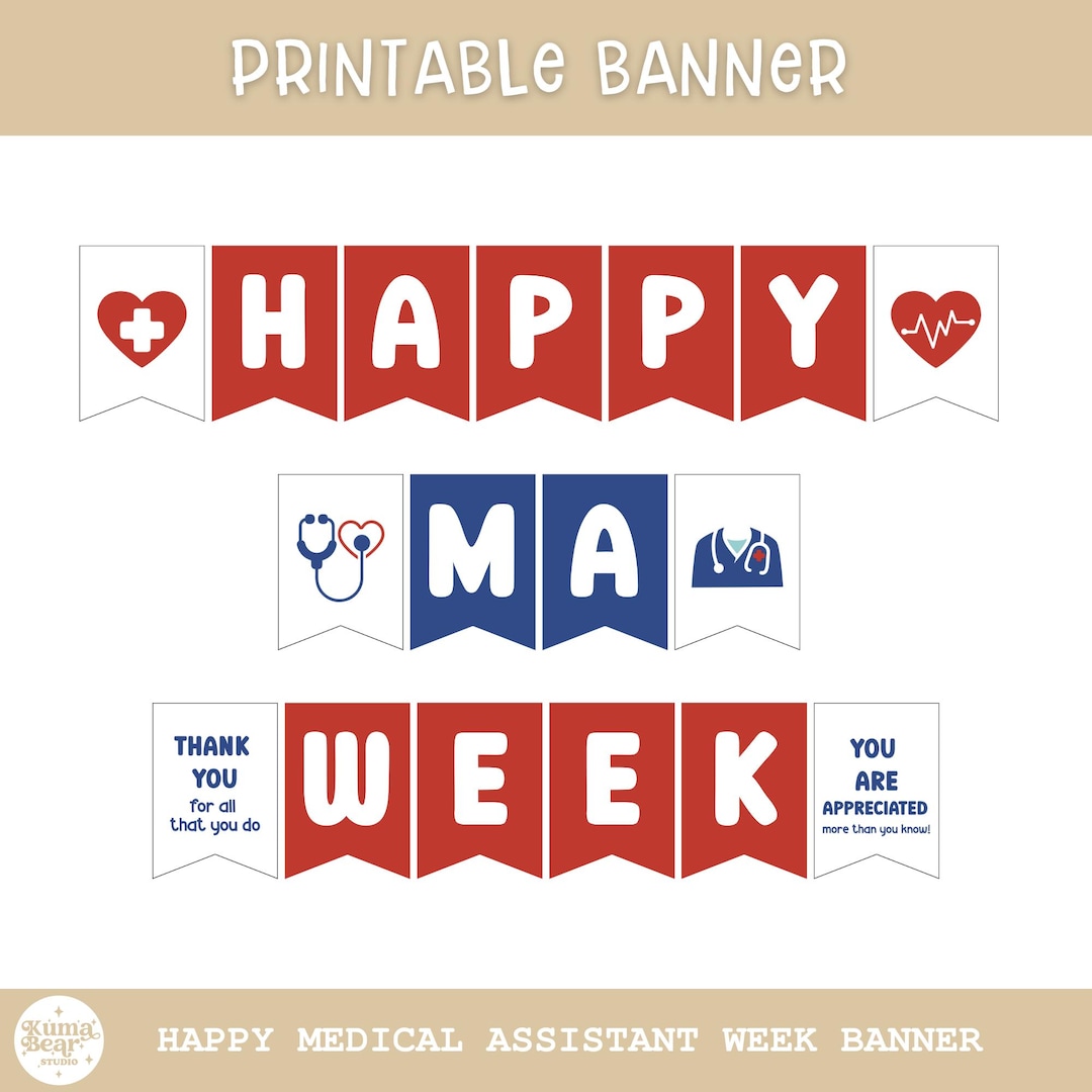 Medical Assistant PNG Printable Banner, MA Week Banner Bunting Flag ...