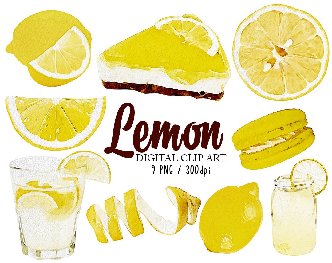 Watercolor Lemon Clipart Lemonade Clip Art Water Food Color Clip Art ...
