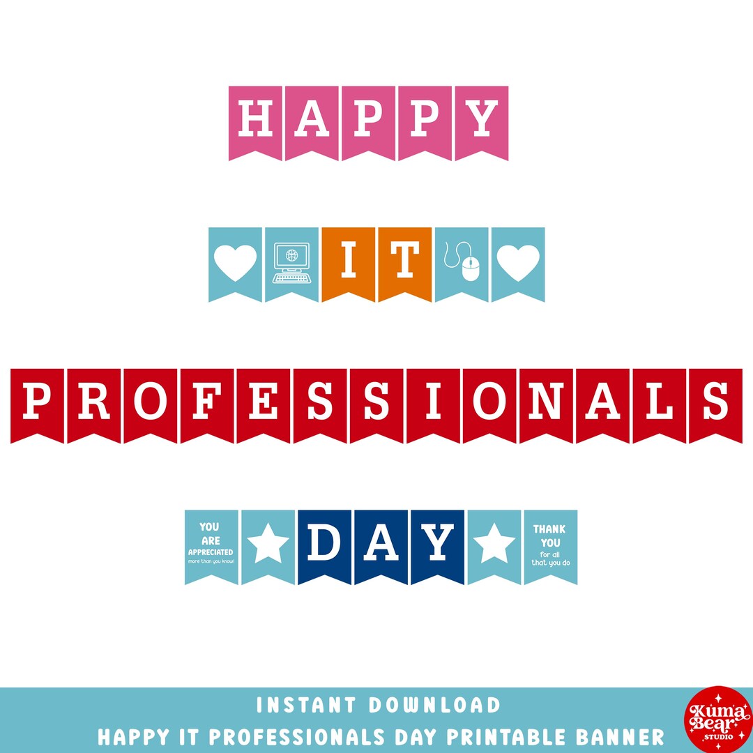 IT Professionals Day Banner Printable, IT Pro Day Banner, IT ...