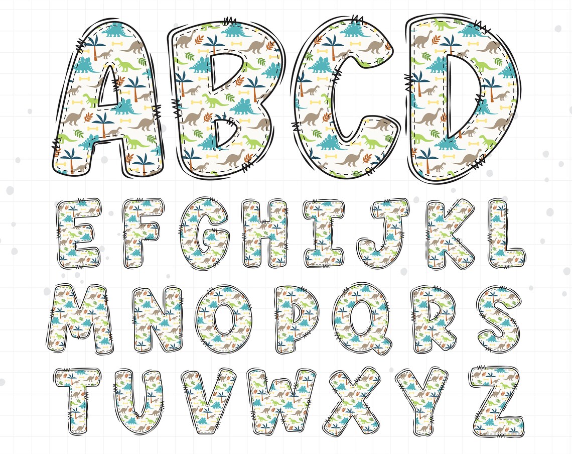 Dinosaur Alphabet Letters Bundle, Dinosaur Alphabet PNG Files, Dinosaur ...