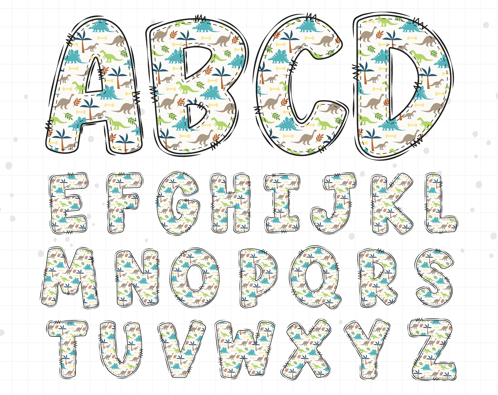 Dinosaur Alphabet Letters Bundle Dinosaur Alphabet PNG Files - Etsy