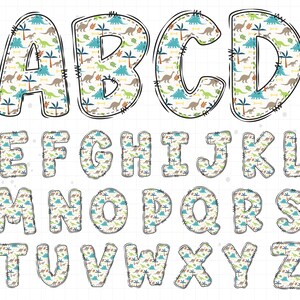 Dinosaur Alphabet Letters Bundle, Dinosaur Alphabet PNG Files, Dinosaur ...