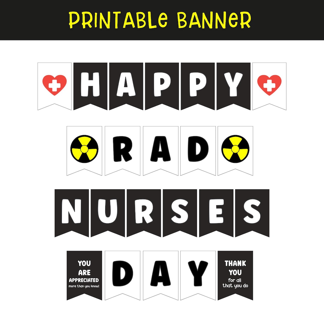 RAD Nurses Day Banner Printable, Radiology Nurses Day Printable Banner ...