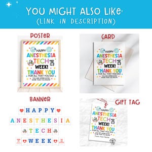 Anesthesia Tech Week Tag Printable, Anesthesia Tech Week Gift Tag ...
