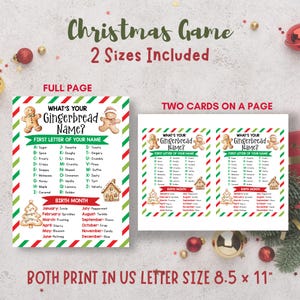 Printable Christmas Party Game What's Your Gingerbread Name Game ...