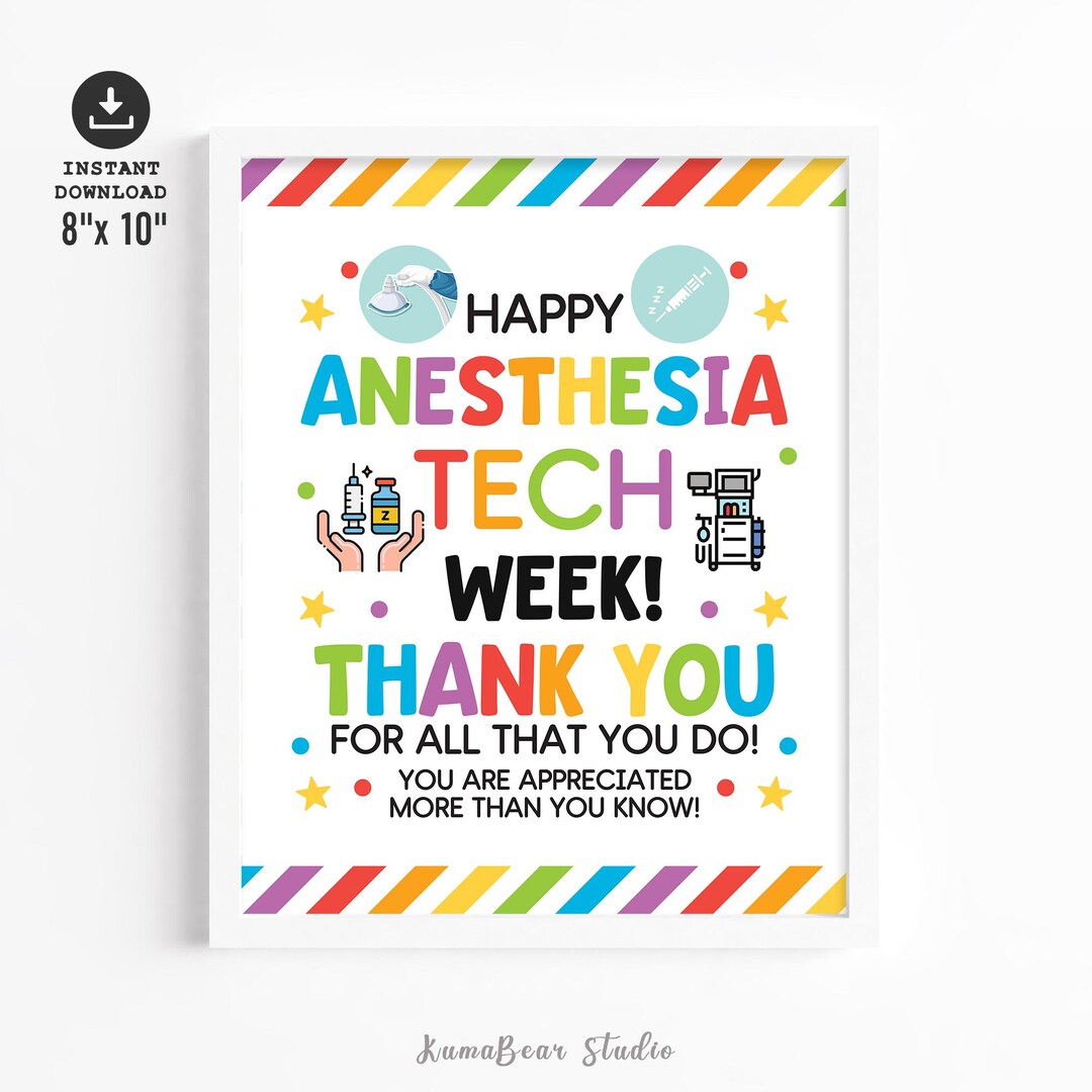 Anesthesia Tech Week Printable Sign, Anesthesia Tech Week Poster ...