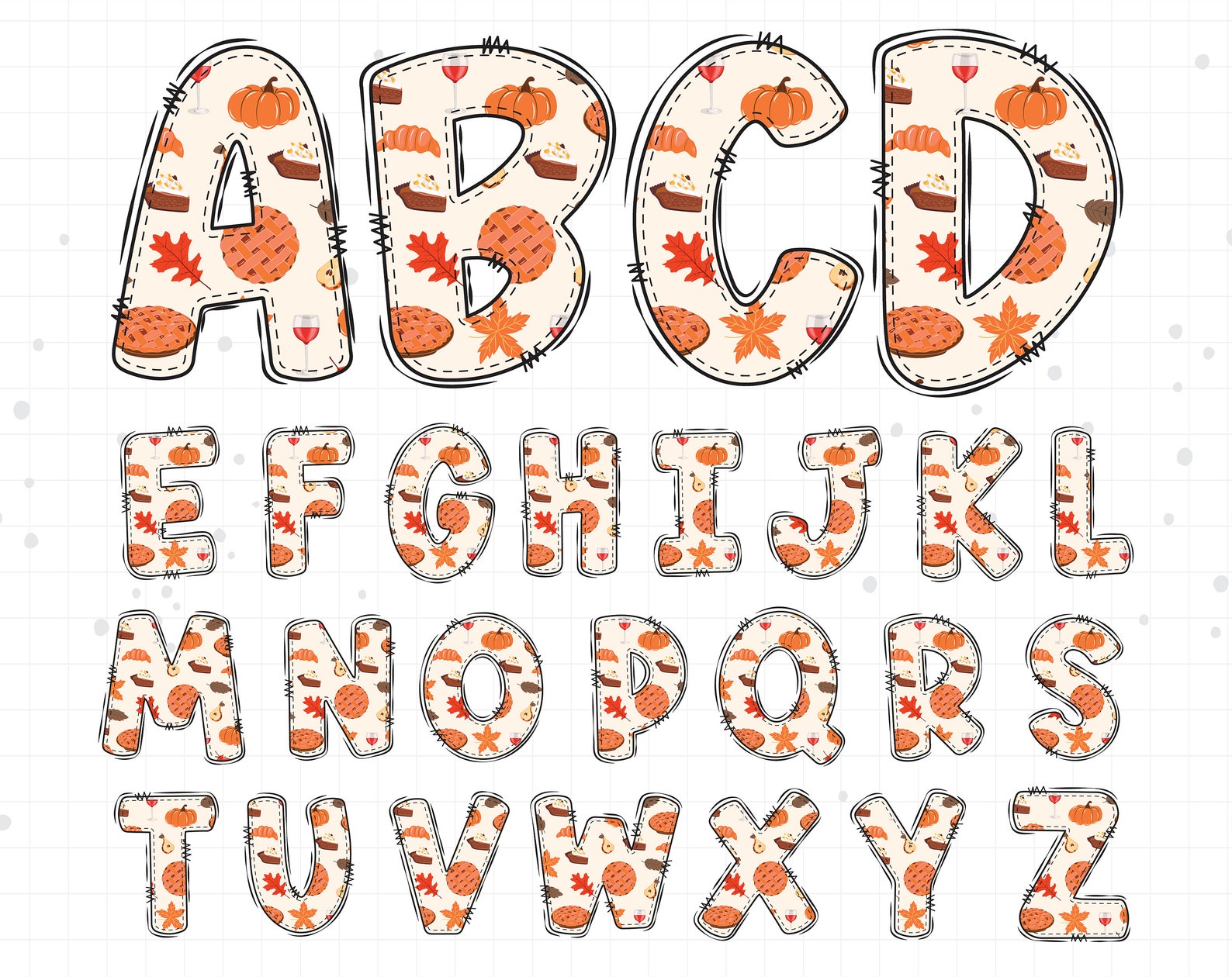 Thanksgiving Alphabet Letters Bundle Thanksgiving Alphabet - Etsy