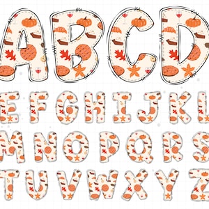 Thanksgiving Alphabet Letters Bundle, Thanksgiving Alphabet PNG Files ...
