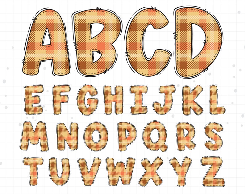 Autumn Plaid Alphabet Letters Bundle PNG Files Fall - Etsy