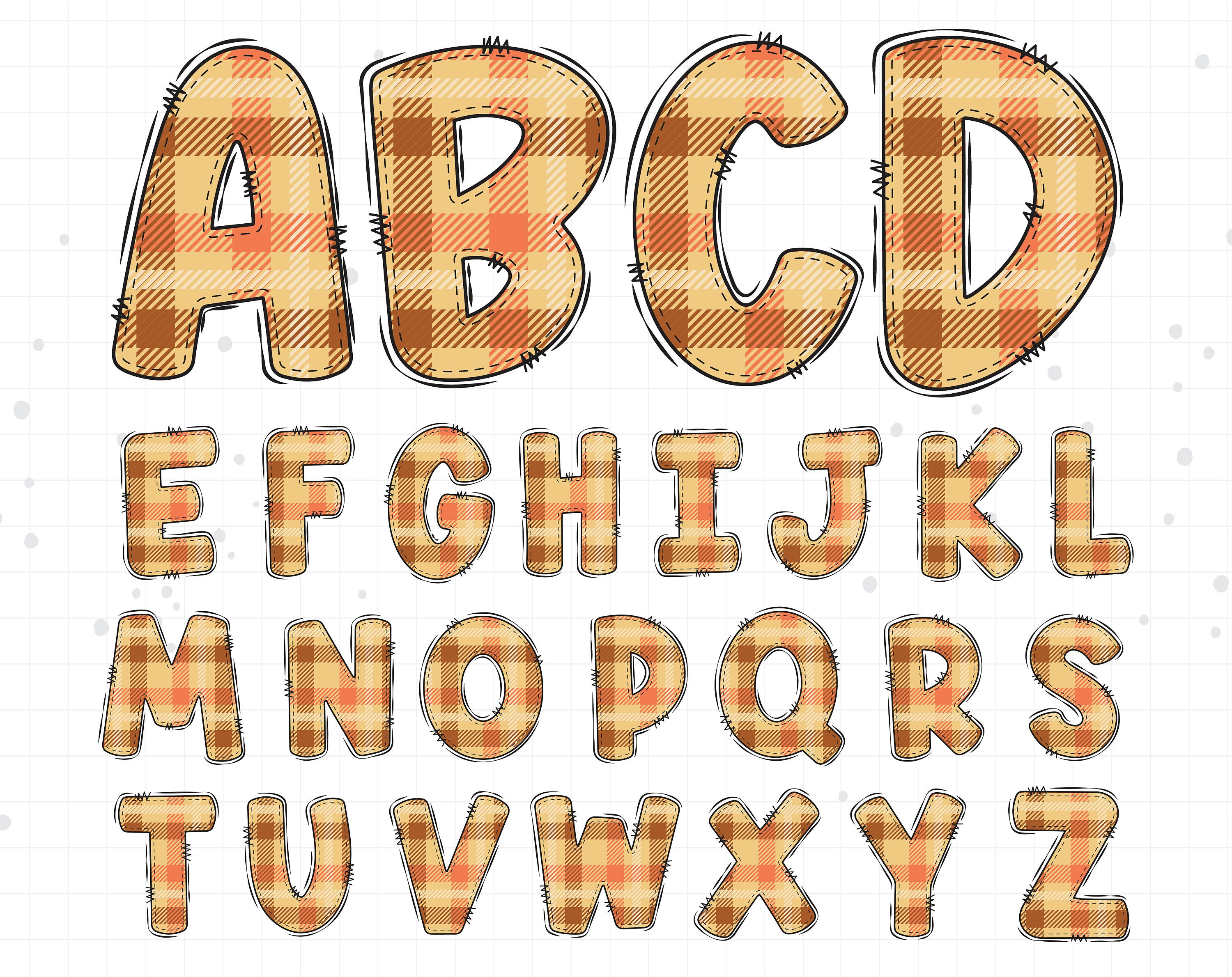 Autumn Plaid Alphabet Letters Bundle PNG Files Fall - Etsy
