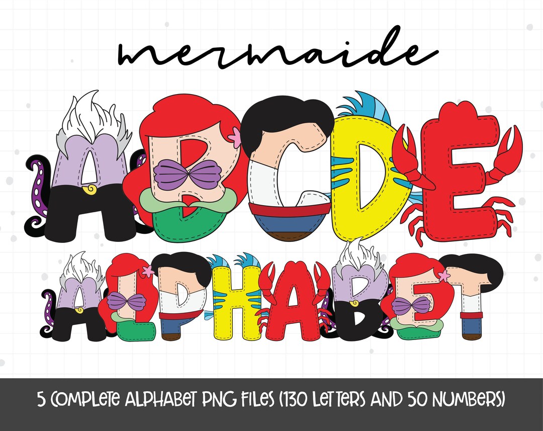 Mermaid PNG, Mermaid Alphabet, Mermaid Doodle Letters, Mermaid Font PNG ...