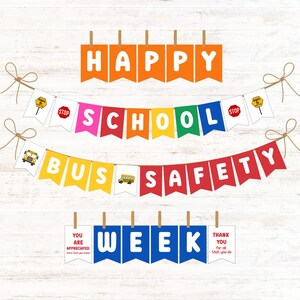 School Bus Safety Week Printable Banner PNG School Bus Driver & Monitor ...