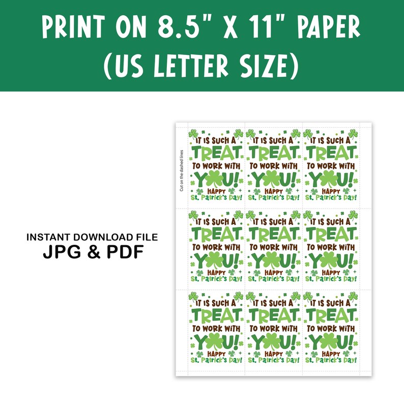 St Patricks Day Coworker Gift Tags, Team Employee Appreciation Treat ...