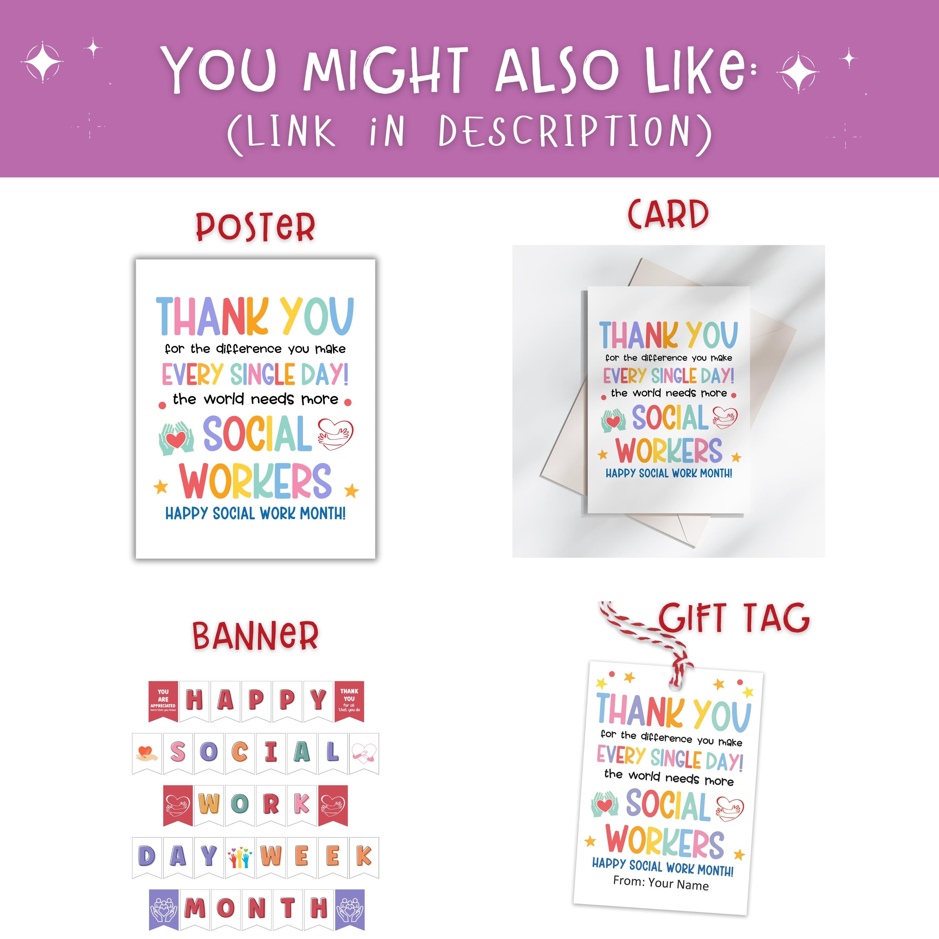 School Social Work Week Sign Printable, Social Worker Appreciation ...