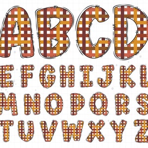 Thanksgiving Alphabet Letters Bundle, Thanksgiving Alphabet PNG Files ...