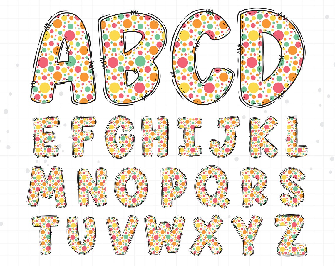 Citrus Alphabet PNG Fun Color Bright Color Alphabet Letters - Etsy