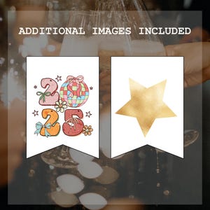 Printable Banner Happy New Year 2025 Decor, New Year’s Eve Banner, DIY ...