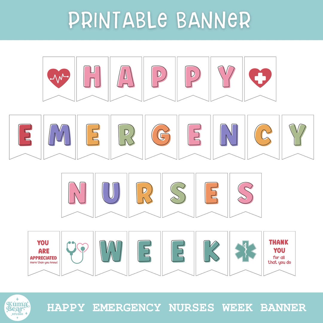 Printable Banner Emergency Nurse Week, ER Nurse Week Banners Signs ...