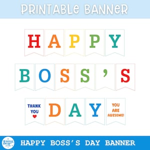 Boss Day Banner Printable Boss Appreciation Day Decor, Happy Boss's Day ...