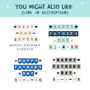 Father's Day Pennant Banner Printable, Happy Father's Day Banner, Best ...