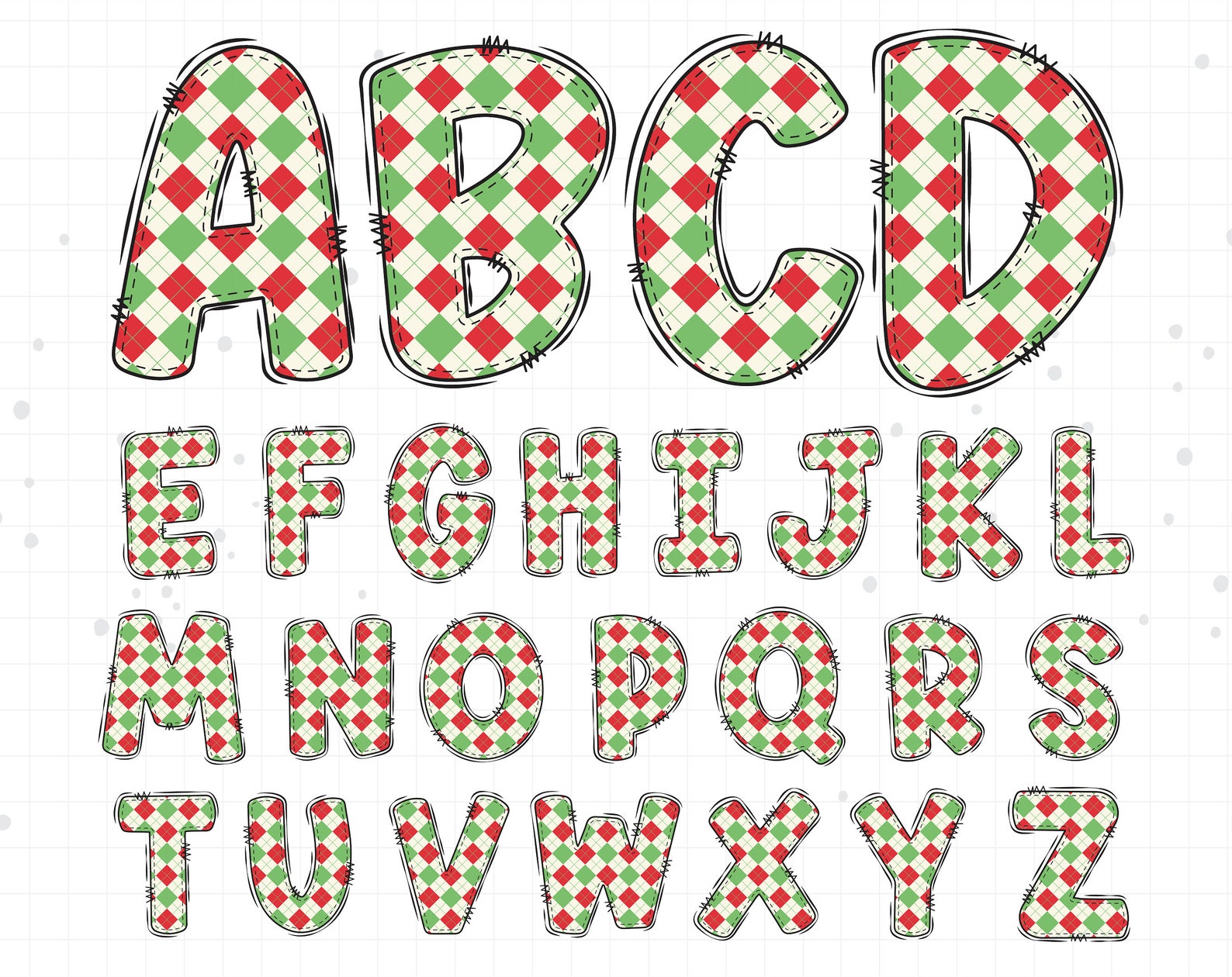 Christmas Alphabet PNG Alphabet Sublimation Alphabet Letters - Etsy