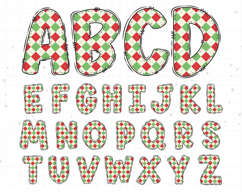 Christmas Alphabet PNG Alphabet Sublimation Alphabet Letters - Etsy