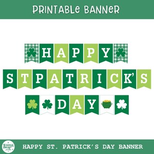 St Patrick's Day Banner Printable, St Patricks Day Printable Sign, St ...