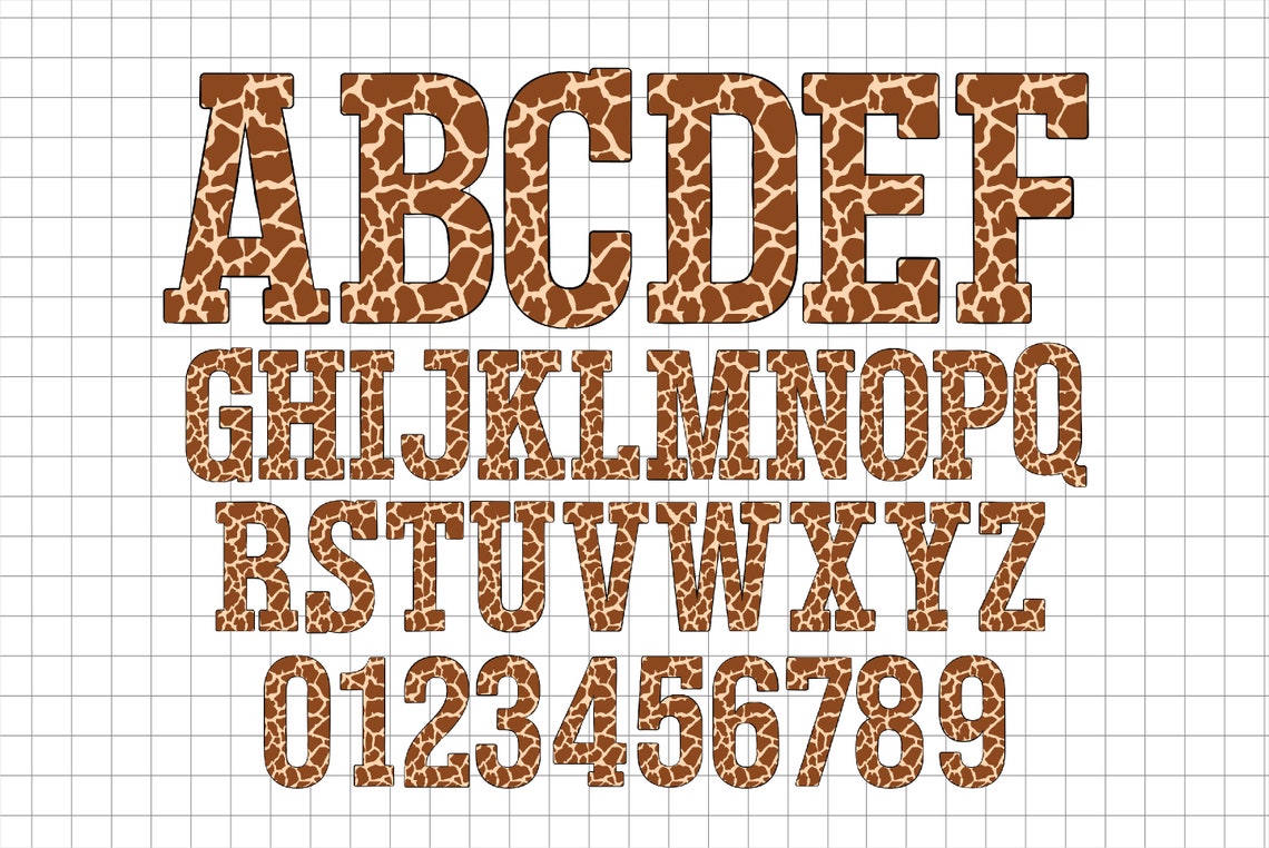Safari Animals Skin Alphabet PNG Alphabet Sublimation - Etsy