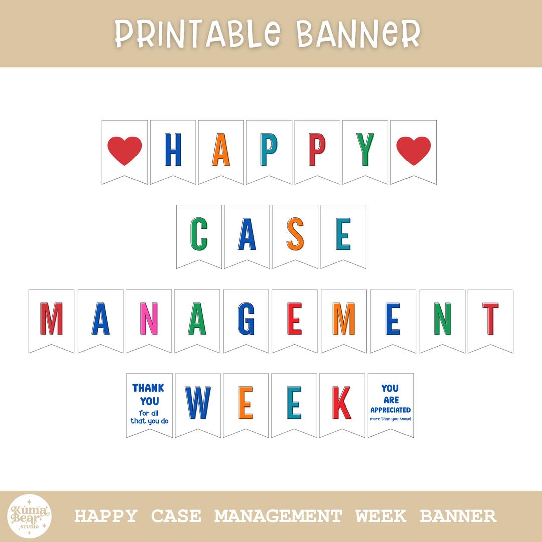 Case Management Week Printable Banner Case Manager Appreciation Week ...