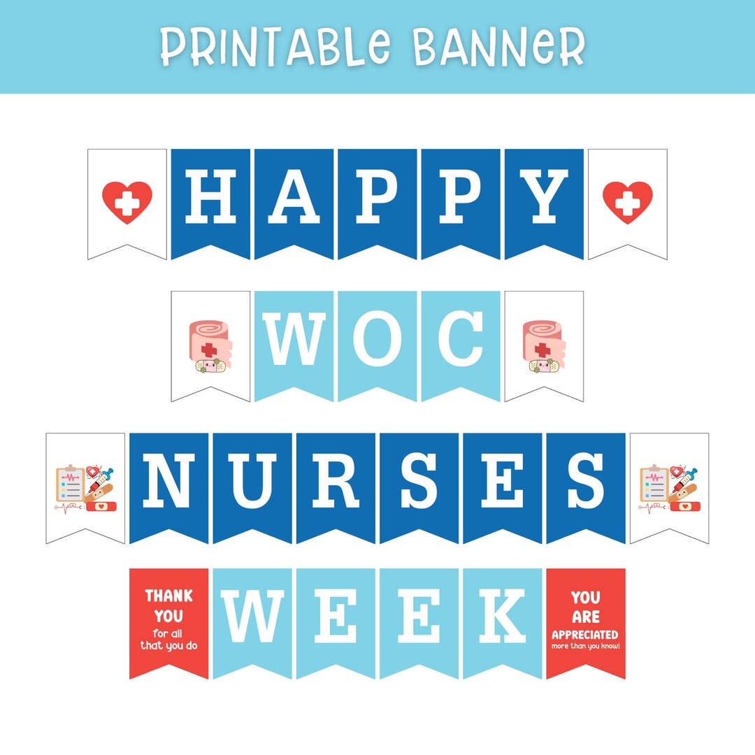 WOC Nurse Week Banner Printable, WOC Nurses Week Printable Banner ...