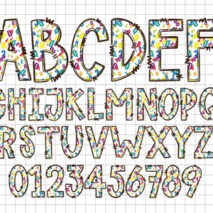 School Alphabet PNG, School Alphabet Sublimation, Teacher Hand Drawn ...