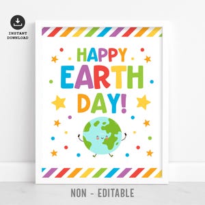 Earth Day Sign Printable, Earth Day Poster, Happy Earth Day Printable ...