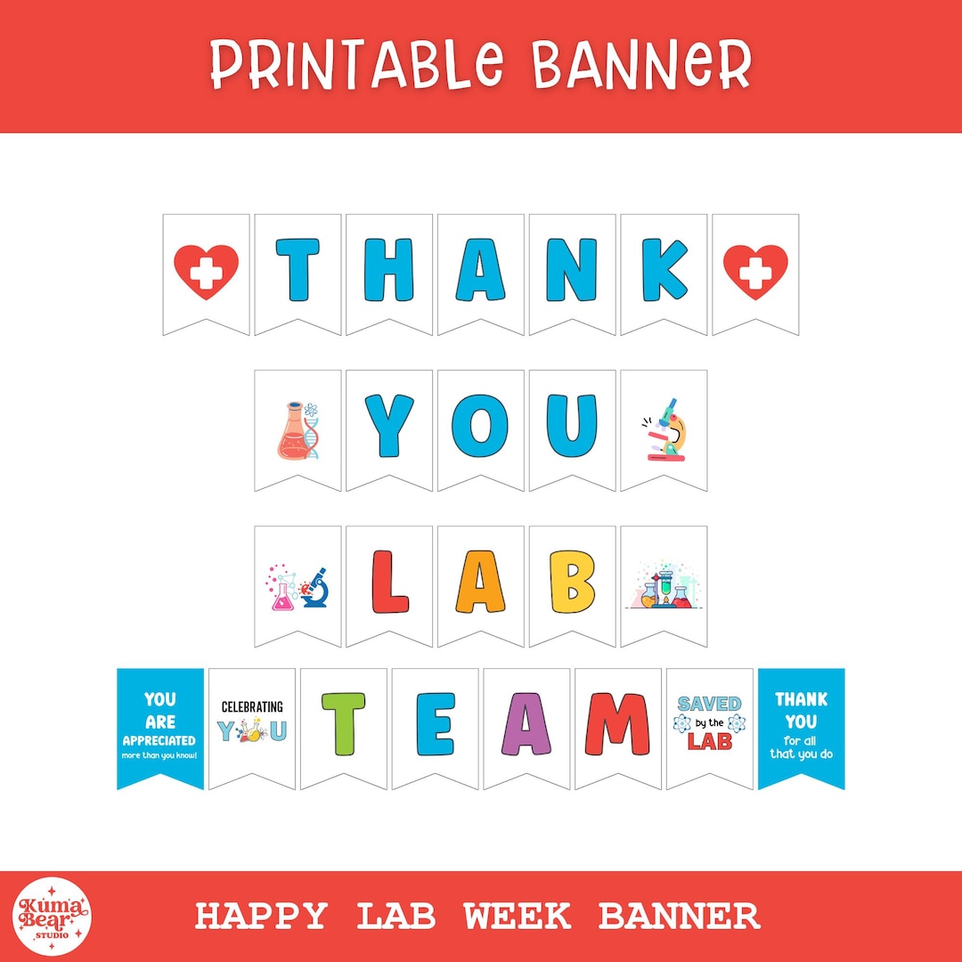 Lab Week Printable Banner, Medical Laboratory Professionals Week Banner ...