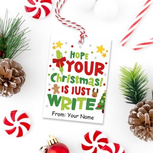 Christmas Teacher Gift Tags, Printable Holiday Just Write Appreciation ...