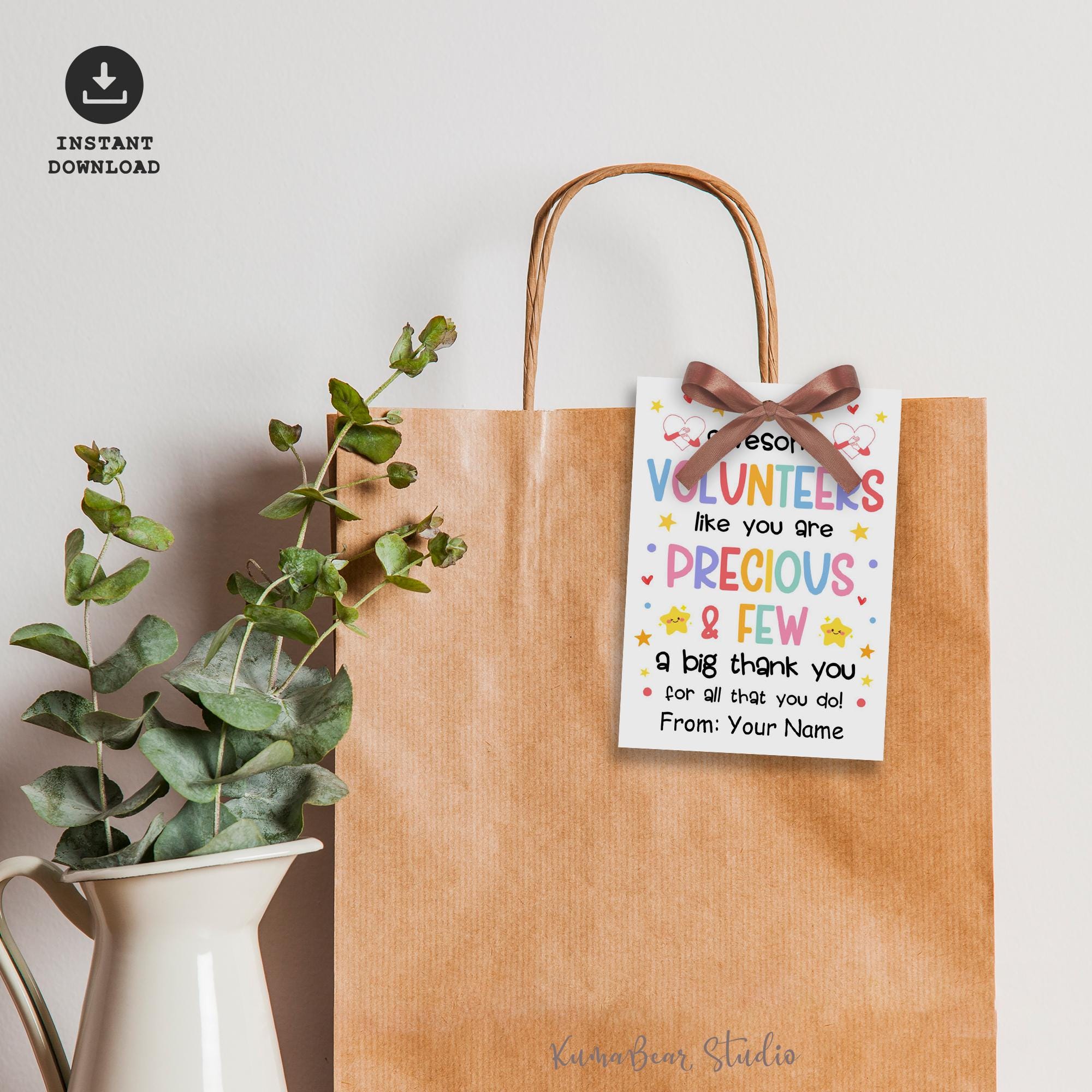 Volunteer Thank You Gift Tag Printable, Editable National School ...