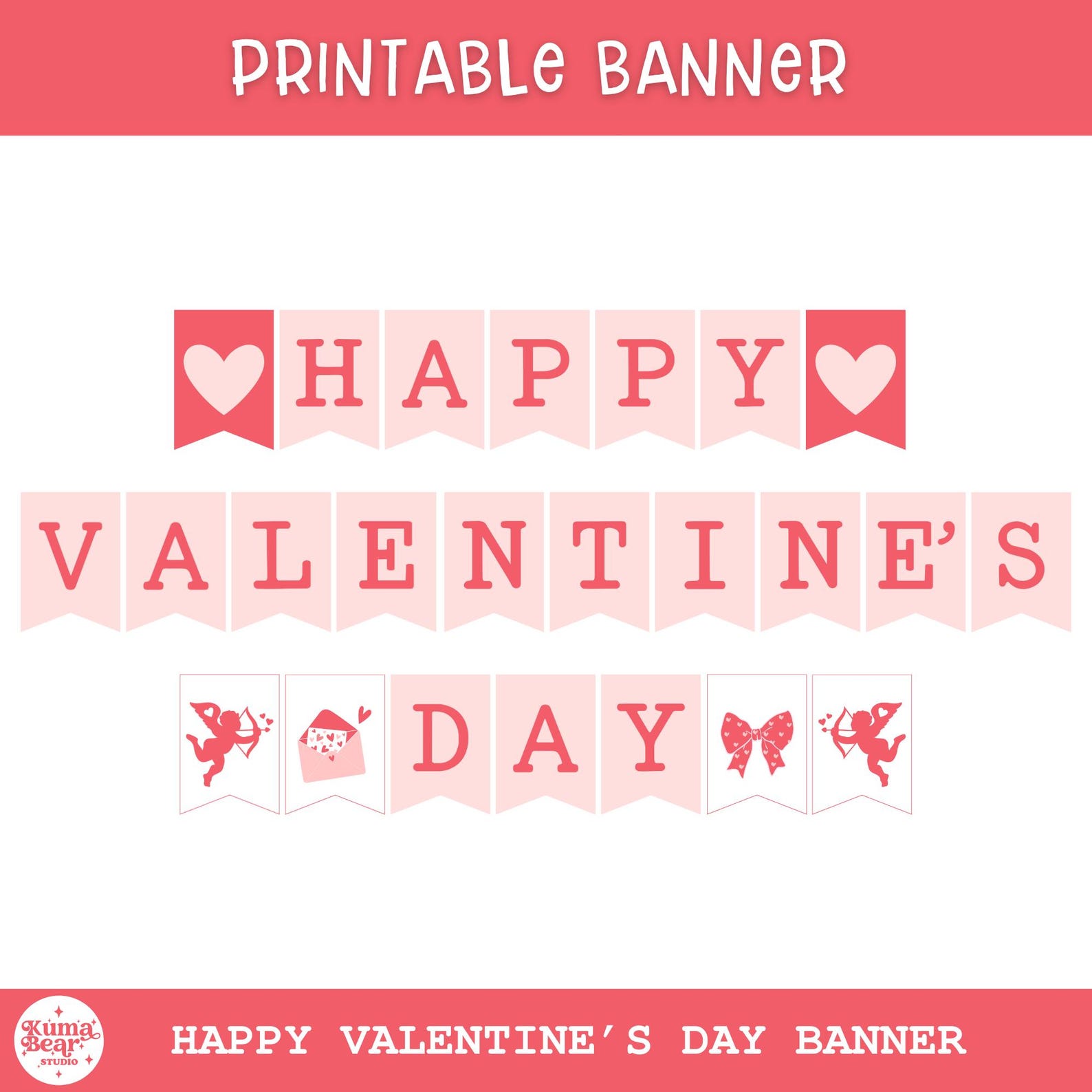 Printable Banner Valentine's Day Decor, Valentine Banner Printable ...