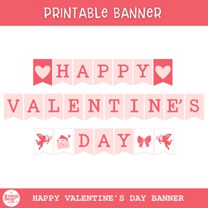 Printable Banner Valentine's Day Decor, Valentine Banner Printable ...
