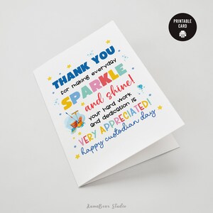 Custodian Day Card Printable - Sparkle and Shine Appreciation Greeting ...