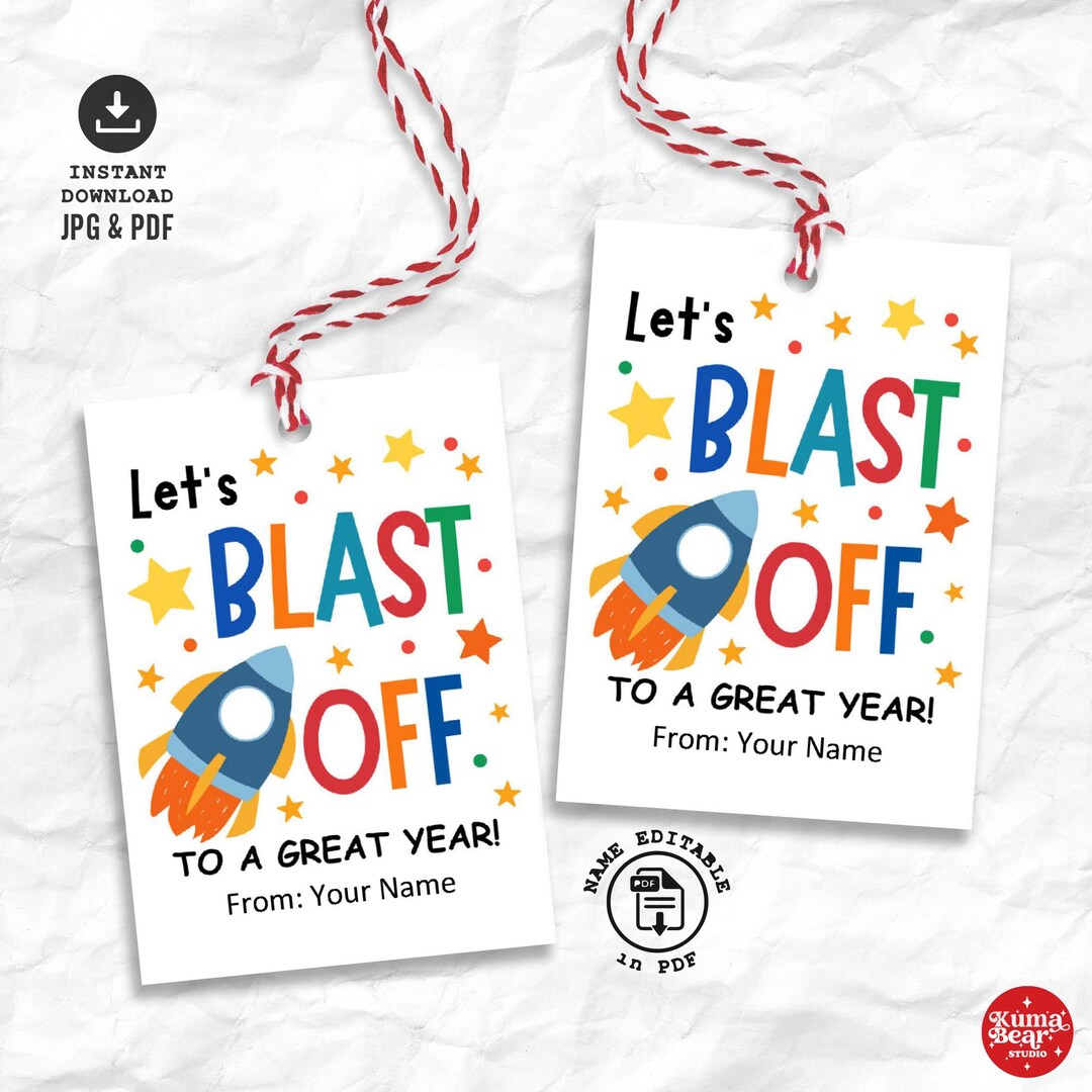 First Day of School Gift Tags, Printable Back to School Gift Tag, Let's ...