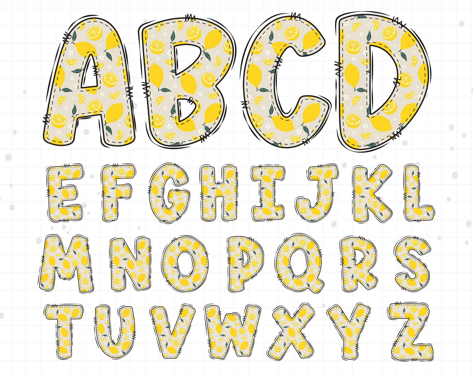 Summer Alphabet PNG Lemon Alphabet Letters PNG Alphabet - Etsy