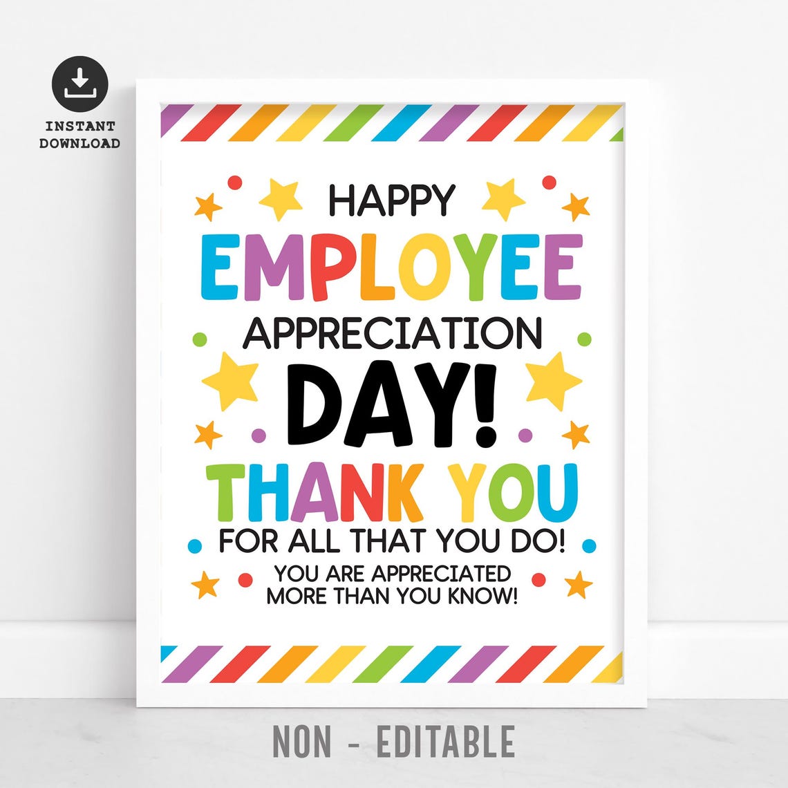 Employee Appreciation Printable Sign, Employee Appreciation Day Decor ...