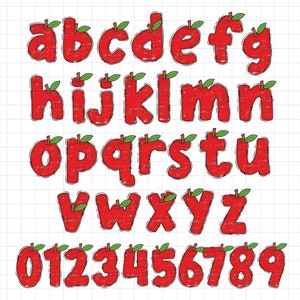School Doodle Alphabet Bundle, School PNG Letters, Numbers ...