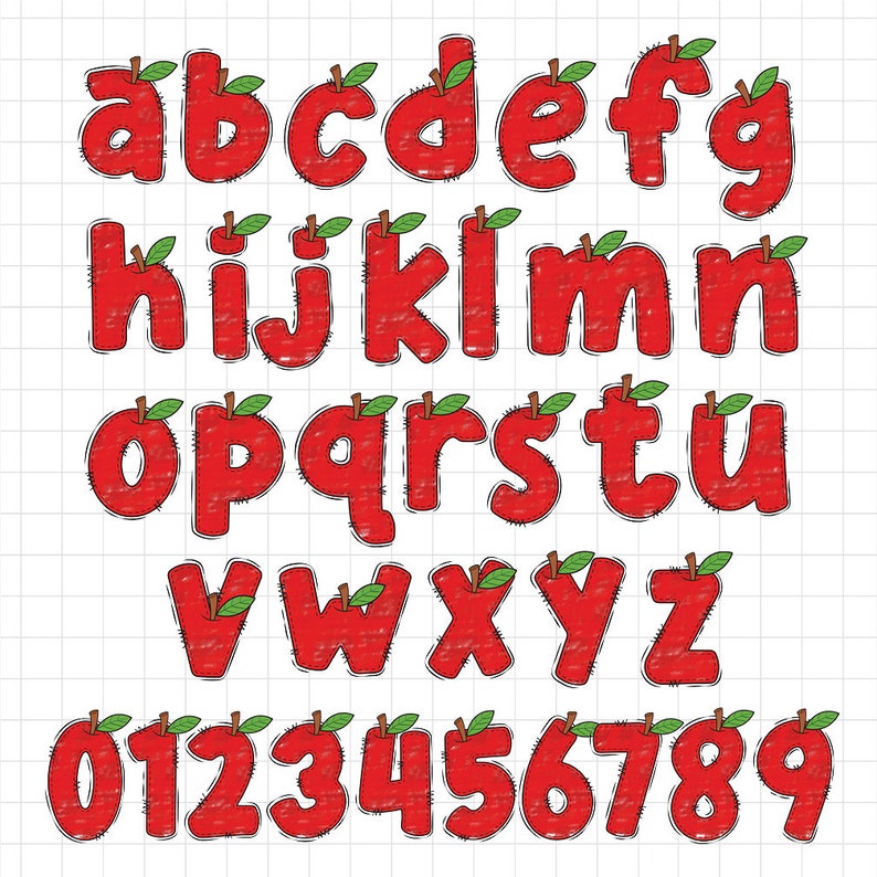 School Doodle Alphabet Bundle School PNG Letters Numbers & - Etsy