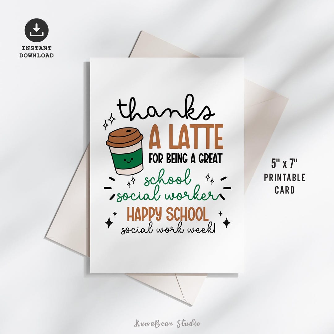 School Social Worker Card Printable, School Social Work Week Greeting ...