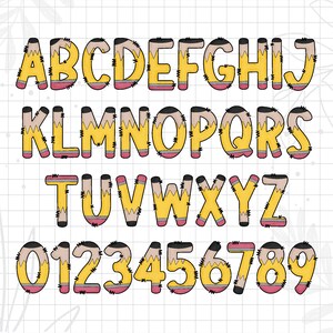 Pencil Doodle Letters & Number, School Font PNG, School Supplies PNG ...