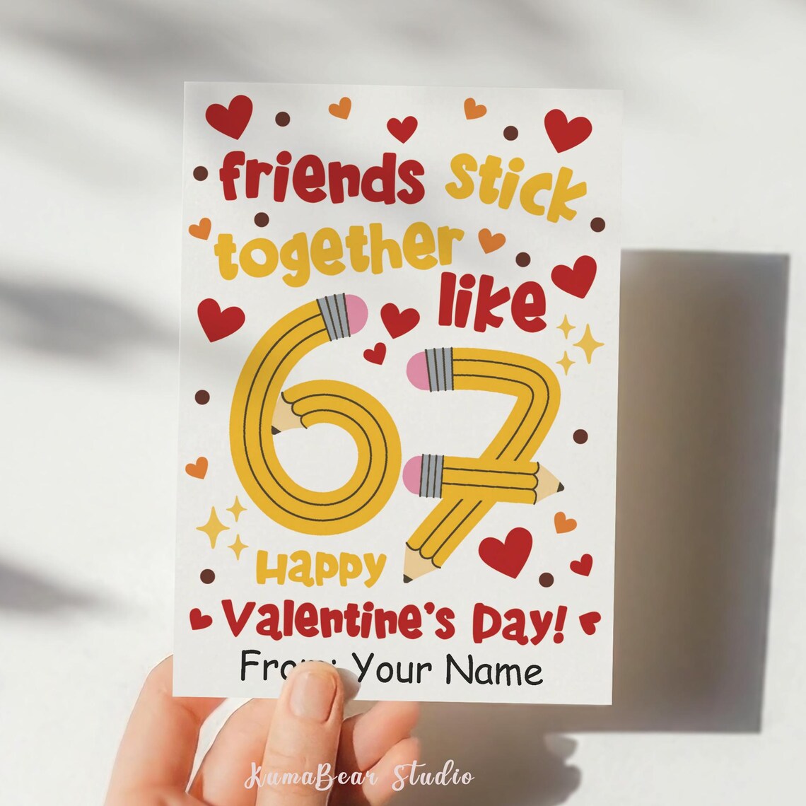 Kids Valentines Gift Tag Friends Stick Together Like 67 Valentine Treat ...