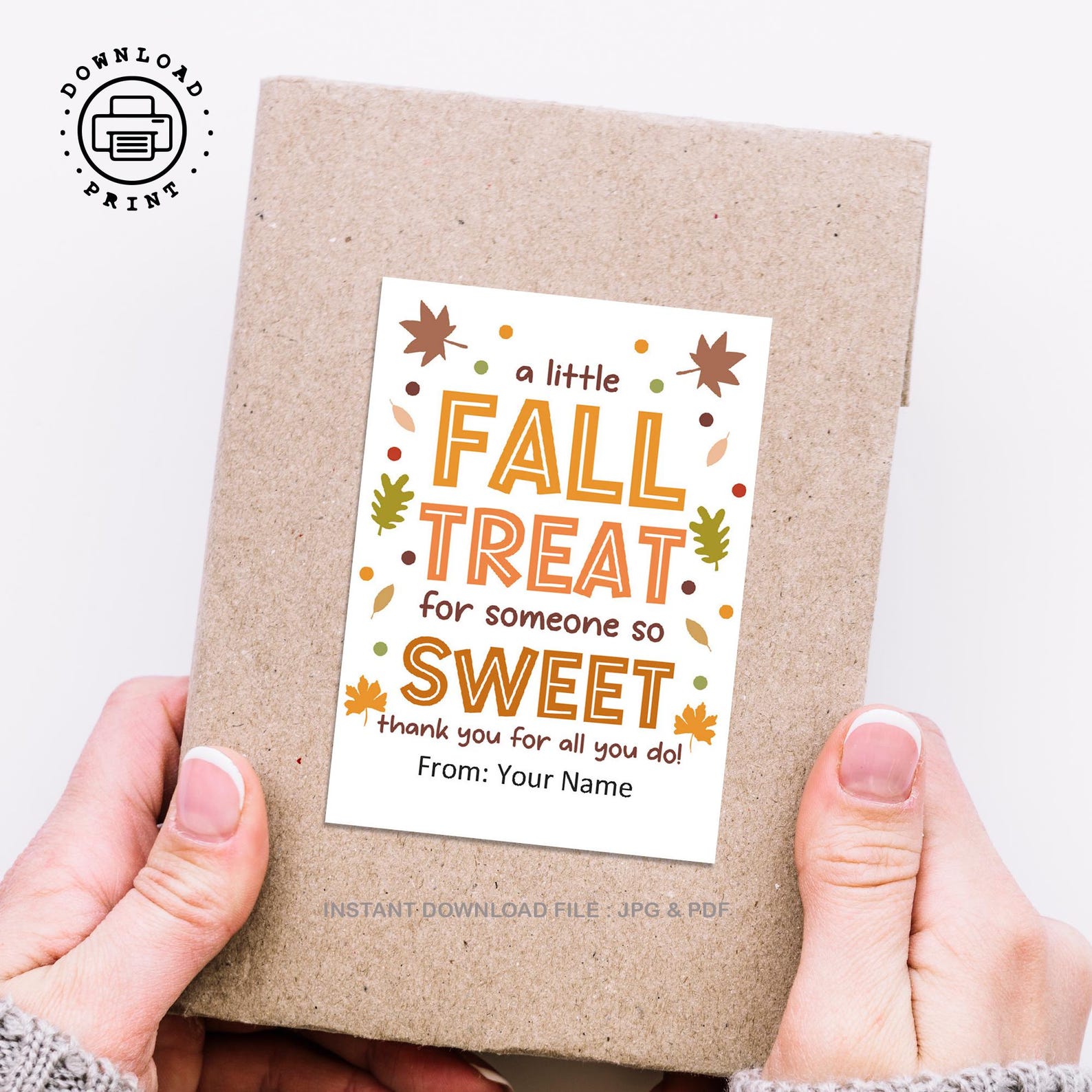 Fall Treat Gift Tags Printable, Thank You for Someone Sweet, Teacher ...